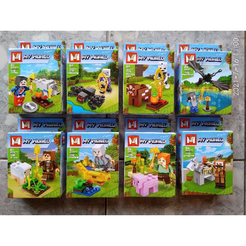 Jual Brick MG182 Minecraft mine craft seri hewan spider pig dragon cat ...