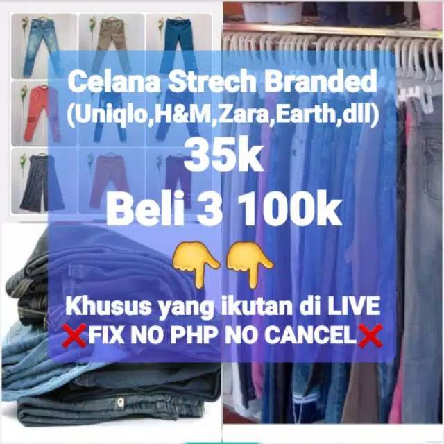 Jual Celana strech branded 35k beli 3 100k (3kg) | Shopee Indonesia
