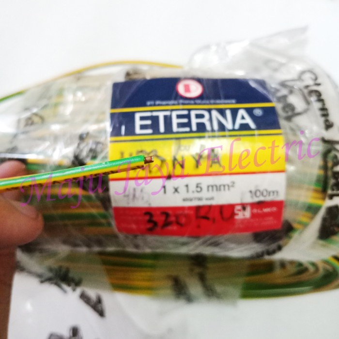 Jual Kabel Eterna NYA 1x1.5 Kawat Tembaga Batangan Isi 1 Per Roll 100 Meter | Shopee Indonesia
