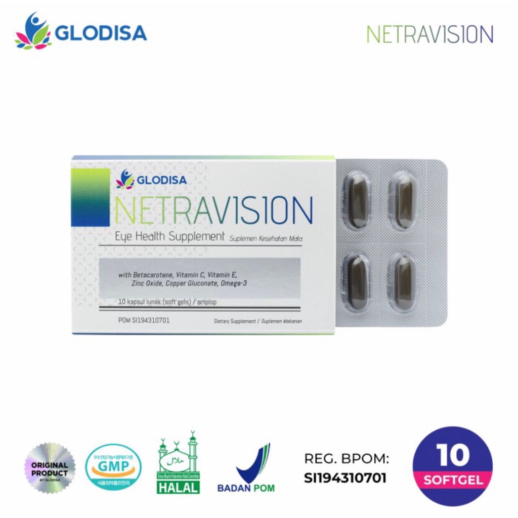 Jual NETRAVISION SUPLEMEN KESEHATAN MATA ECER 1 BLISTER 10 KAPSUL LUNAK ...