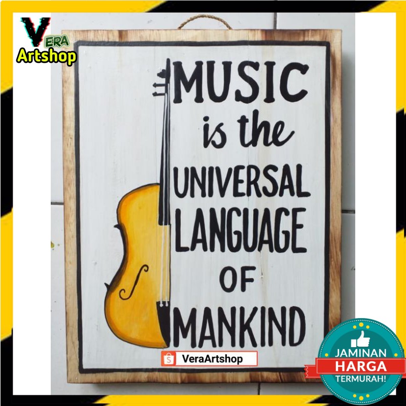 Jual Lukisan Kayu Dekorasi Dinding Music Is The Universal Language ...