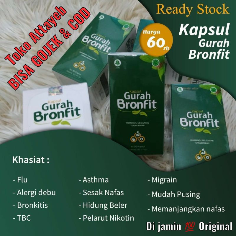 Jual Gurah BRONFIT Original Naturafit 50 kapsul Obat Asma Sesak Nafas ...