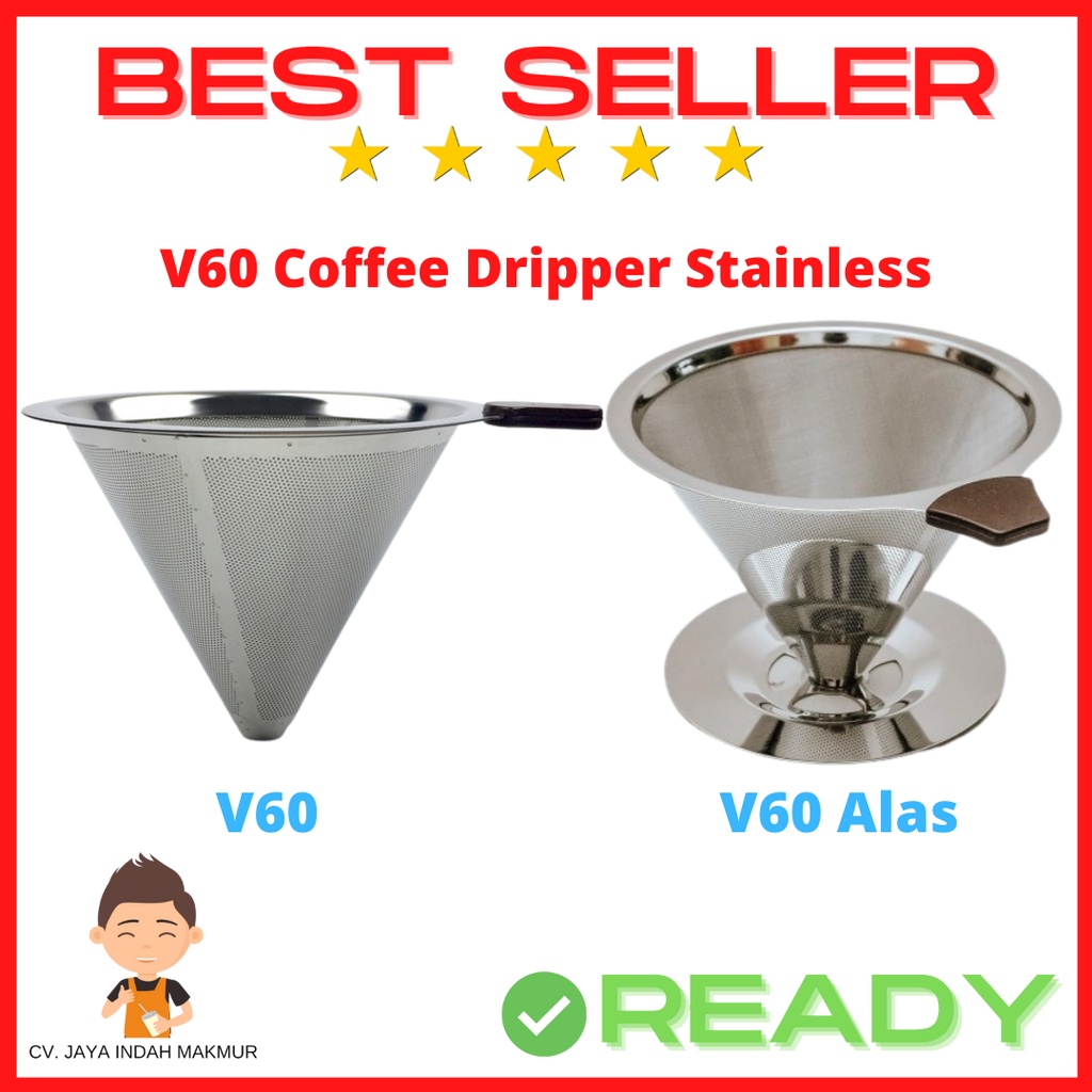 Jual V60 DRIPPER KOPI STAINLESS STEEL | METAL COFFEE DRIPPER PAPERLESS ...