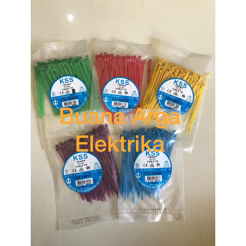 Jual Kabel ties warna KSS CV 100/ nylon/ cable tie KSS CV 100 ORIGINAL/10cm | Shopee Indonesia
