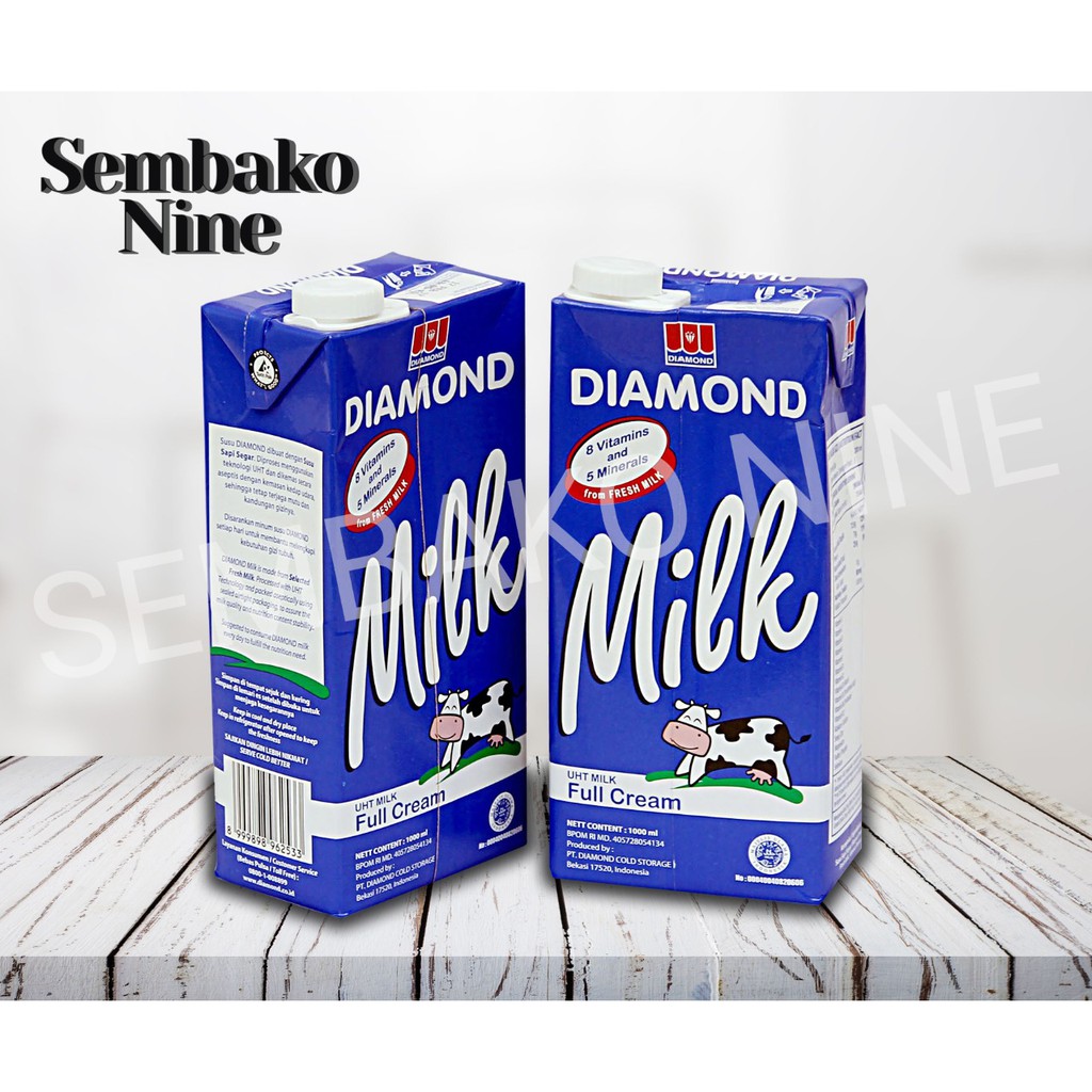 Jual SUSU DIAMOND UHT FULL CREAM 1 LITER RASA PLAIN | Shopee Indonesia