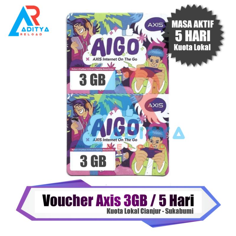 Jual Voucher Axis 3GB 5 Hari (CIANJUR - SUKABUMI) | Shopee Indonesia