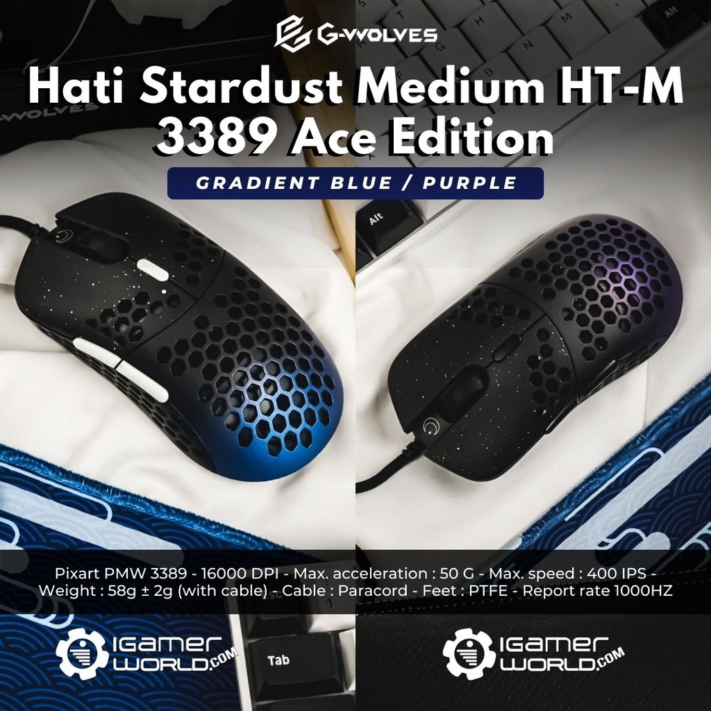 Jual Gwolves Hati Stardust Medium HT-M 3389 Ace Edition Gaming Mouse ...