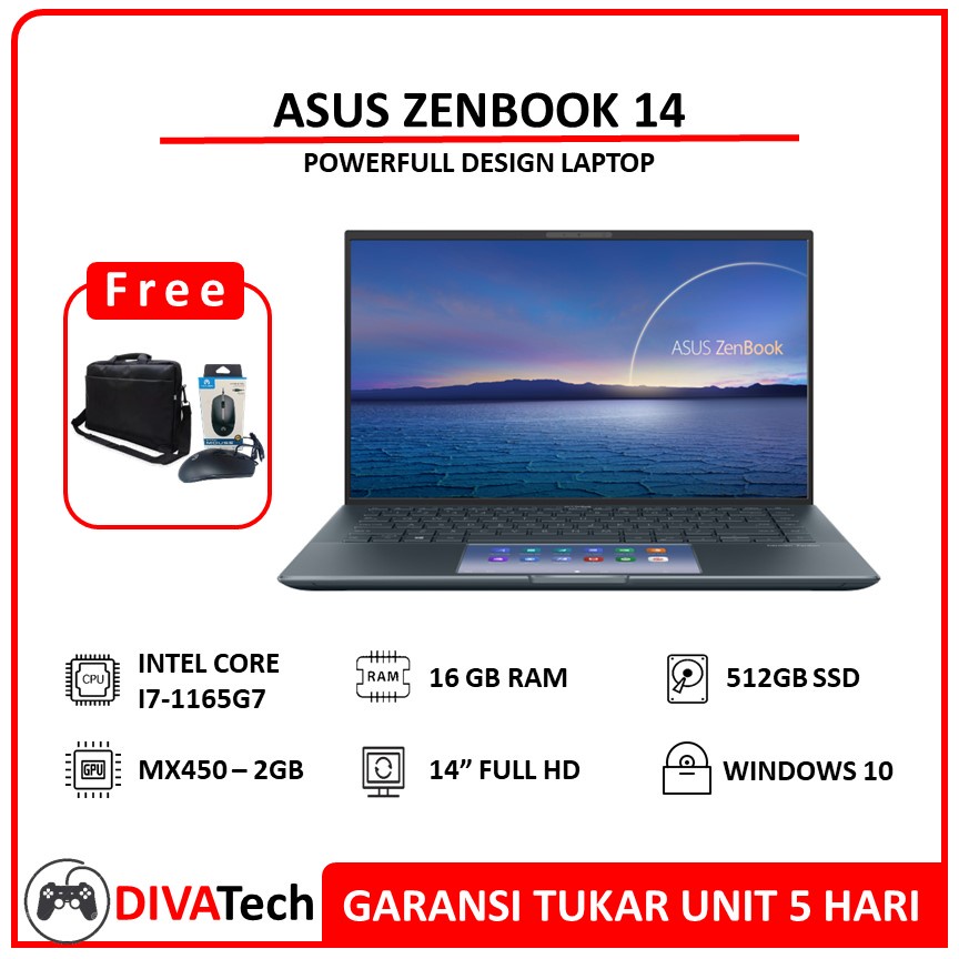 Jual Asus ZENBOOK 14 UX435EG i7 1165G7 16GB 1TB SSD MX450 2GB W10 FHD ...