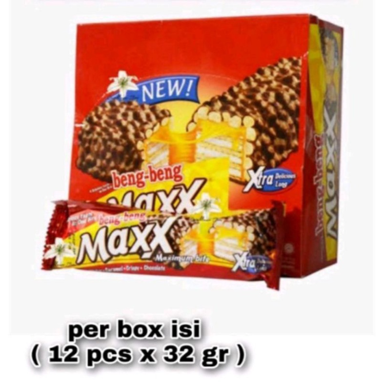 Jual Beng Beng Maxx wafer coklat cruncy 1 box isi 12 pcs | Shopee Indonesia