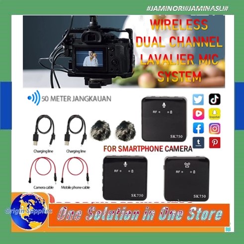 Jual Mic Wireless HP Vlog Youtuber Portable Mic for Iphone and Android ...