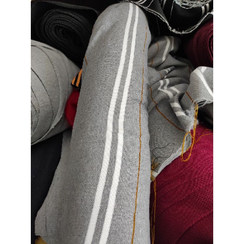 Jual bur rib salur misty abu muda list putih bisa kiloan untuk jaket ...