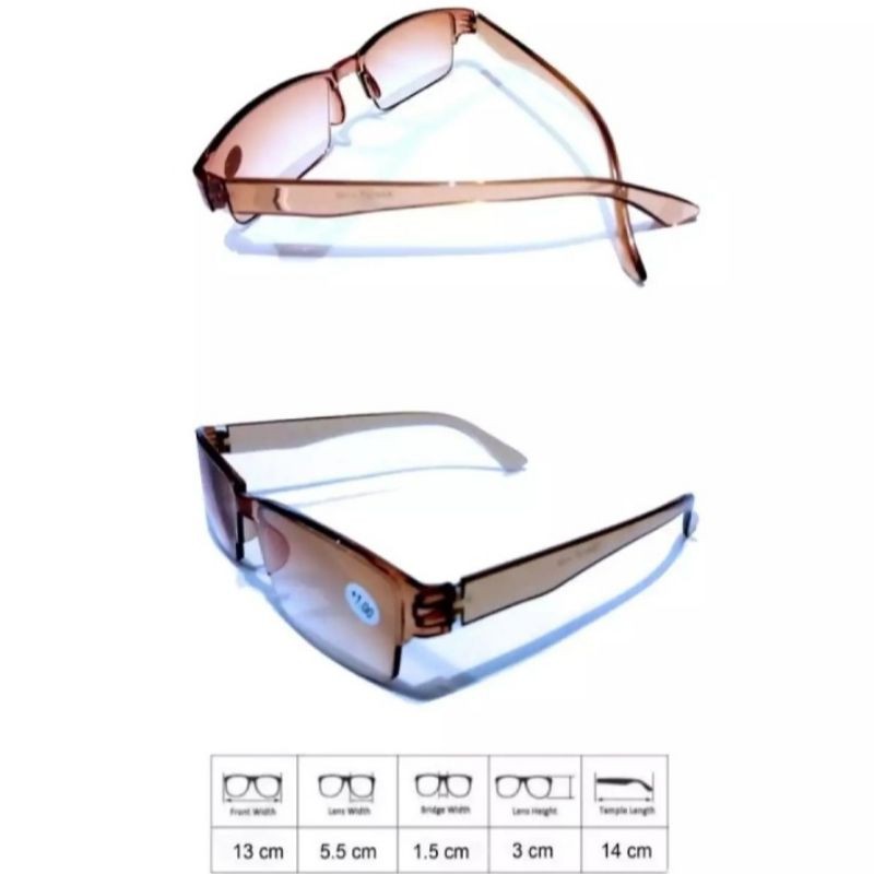 Jual KACAMATA PLUS LENSA COKLAT GRADASI UNTUK RABUN DEKAT PRIA WANITA ...