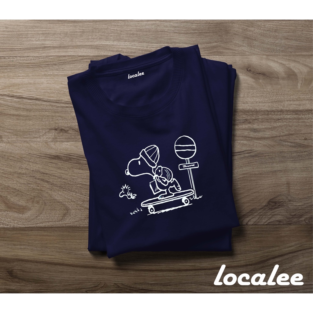 Jual SNOOPY SKATEBOARD NAVY TSHIRT-KAOS SABLON SNOOPY- SNOOPY PEANUTS ...