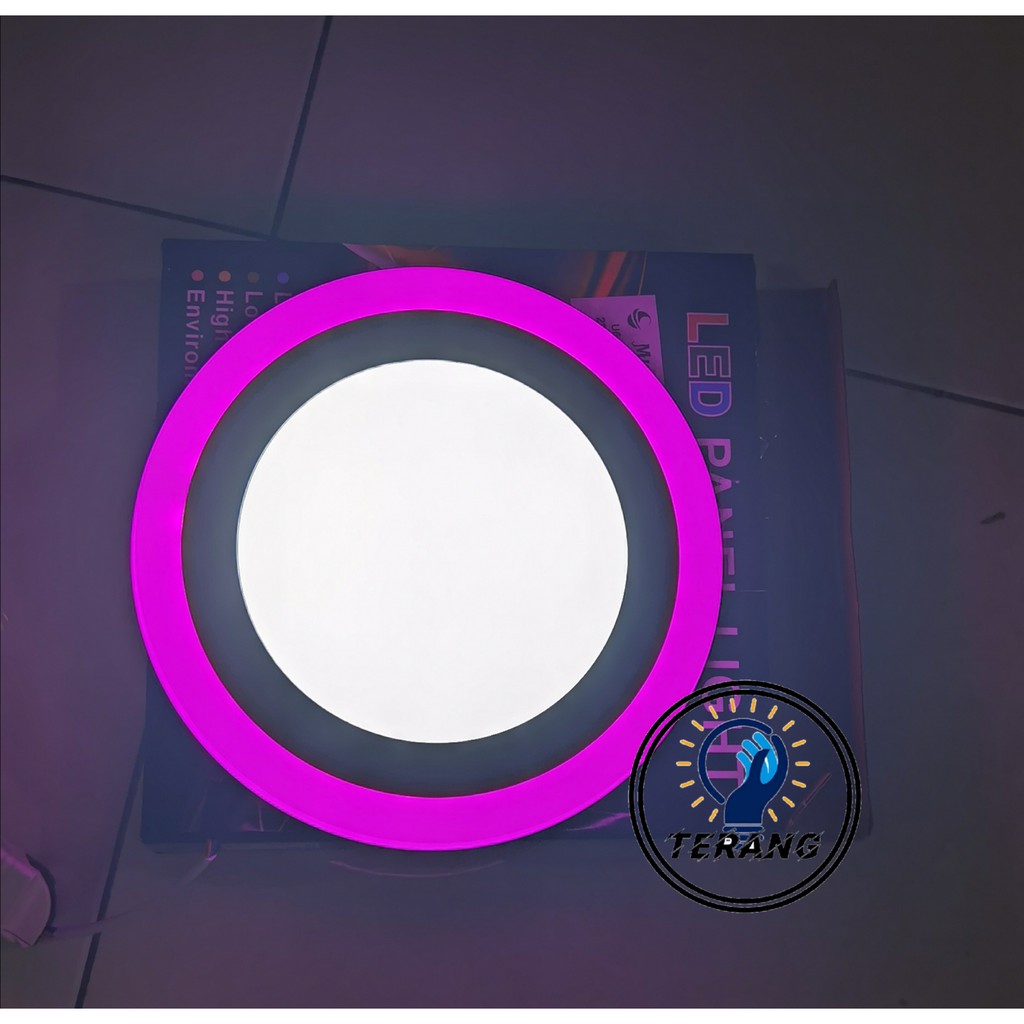 Jual DOWNLIGHT LED PANEL 2 WARNA 12+4 WATT BULAT DAN KOTAK TENGAH PUTIH ...