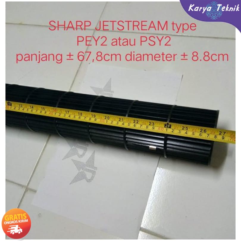 Jual BLOWER KIPAS AC SHARP JETSTERAM PSY2 PEY2 ORIGINAL 68CM X 8.8CM ...