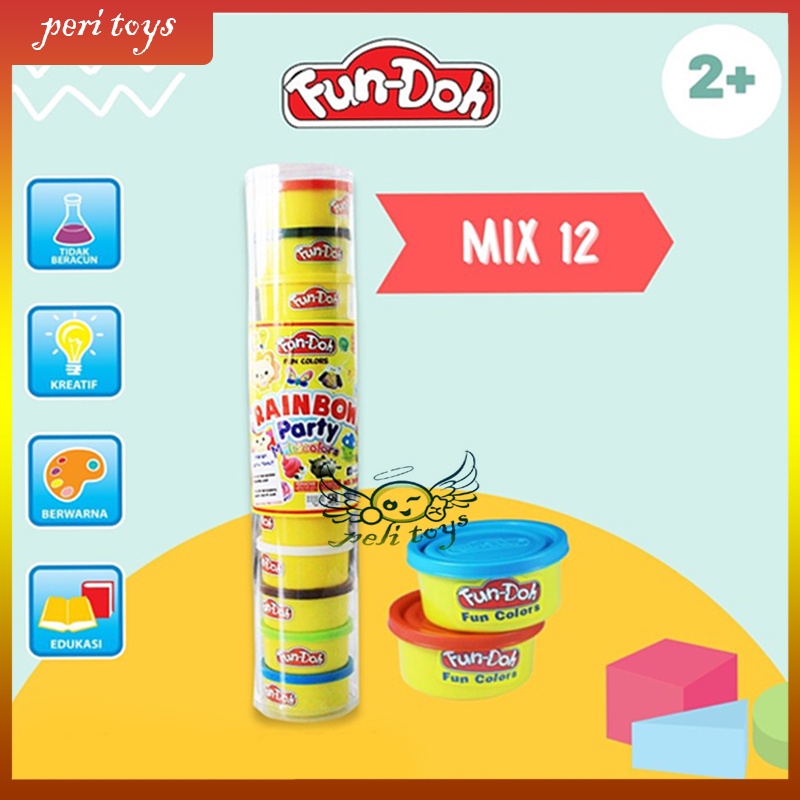 Jual Fun Doh Mainan lilin /Fun Doh Rainbow isi 12 ( 28083 ) | Shopee ...