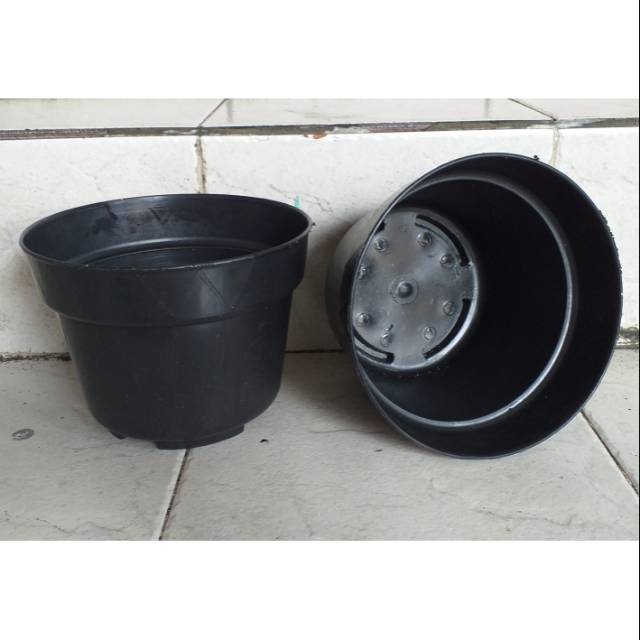 Jual Pot bunga 25 plastik hitam, paket isi; 2 pcs, ( ukuran diameter a ...