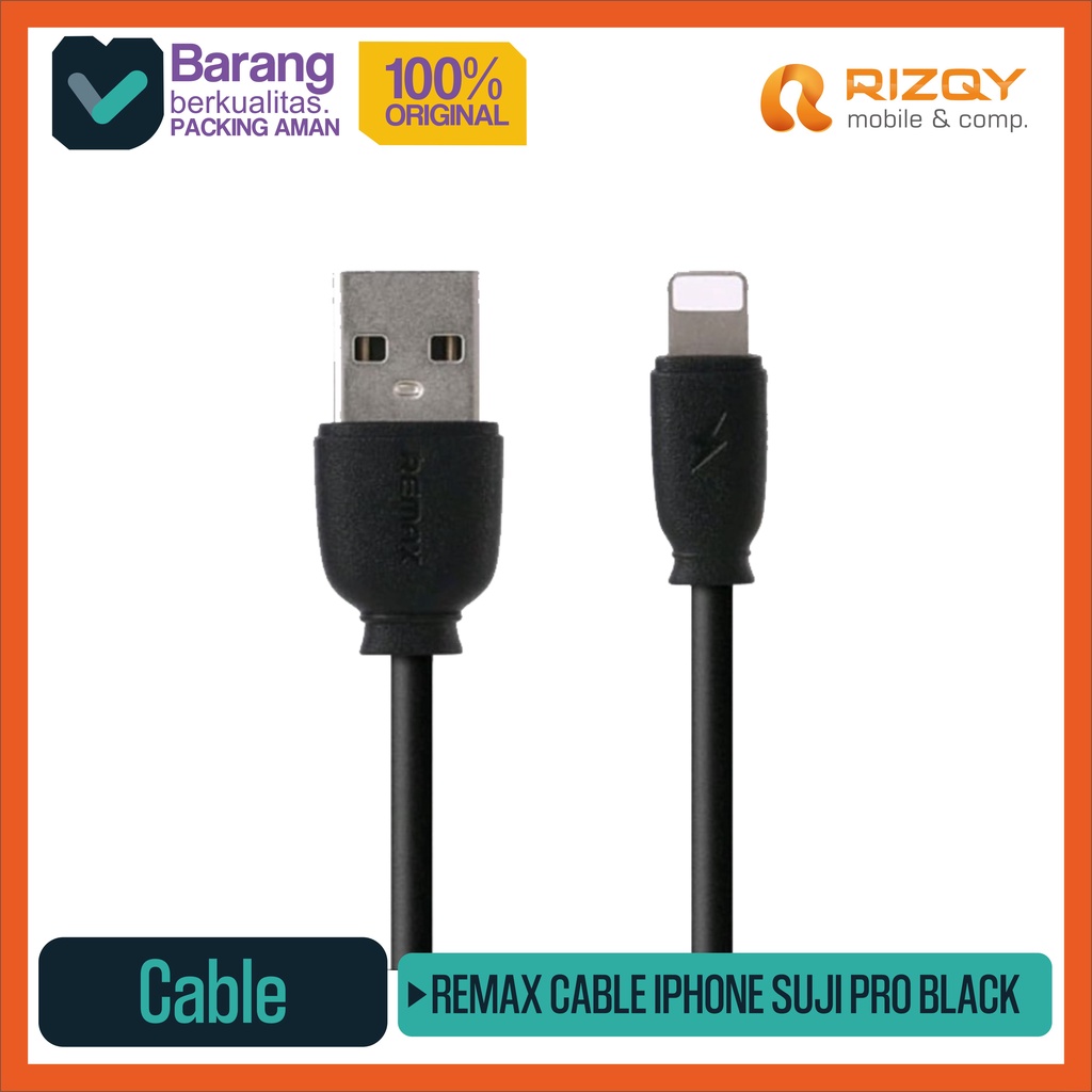 Jual KABEL DATA REMAX SUJI PRO IPHONE BLACK | Shopee Indonesia