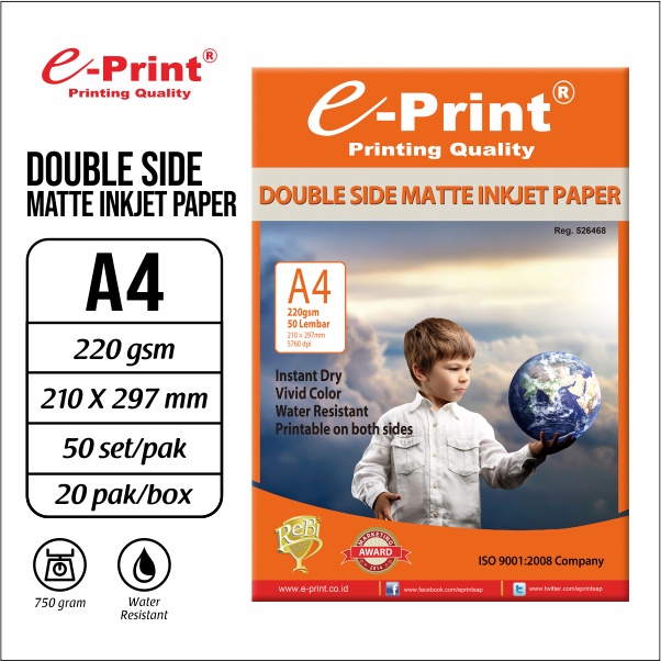 Jual e-Print Double Side Matte Inkjet Paper A4 | Shopee Indonesia