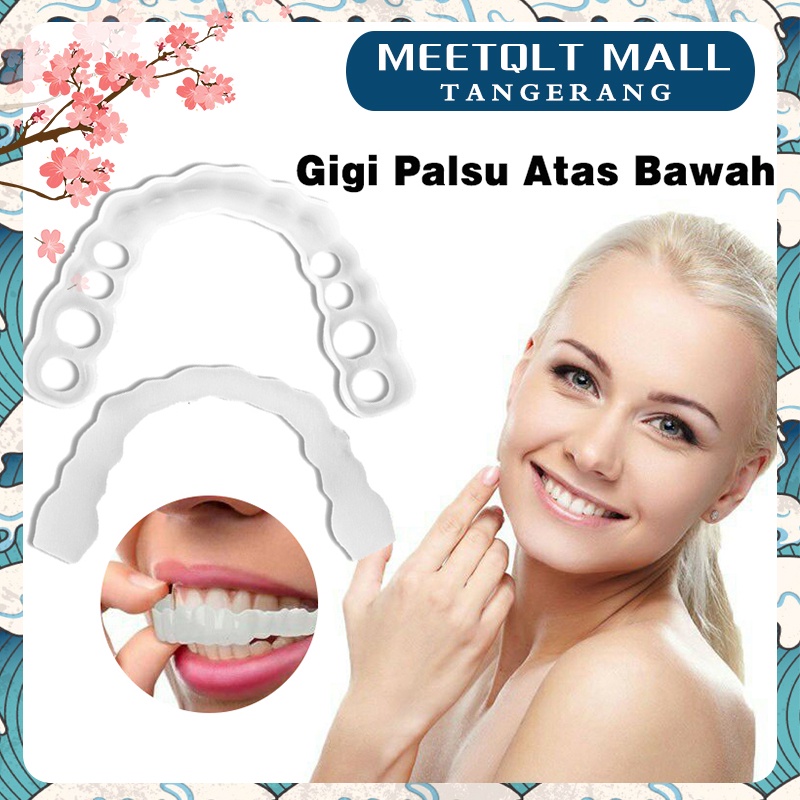 Jual Snapon Smile Snap On Gigi Palsu 1 Set Atas Bawah Silikon Veneer ...