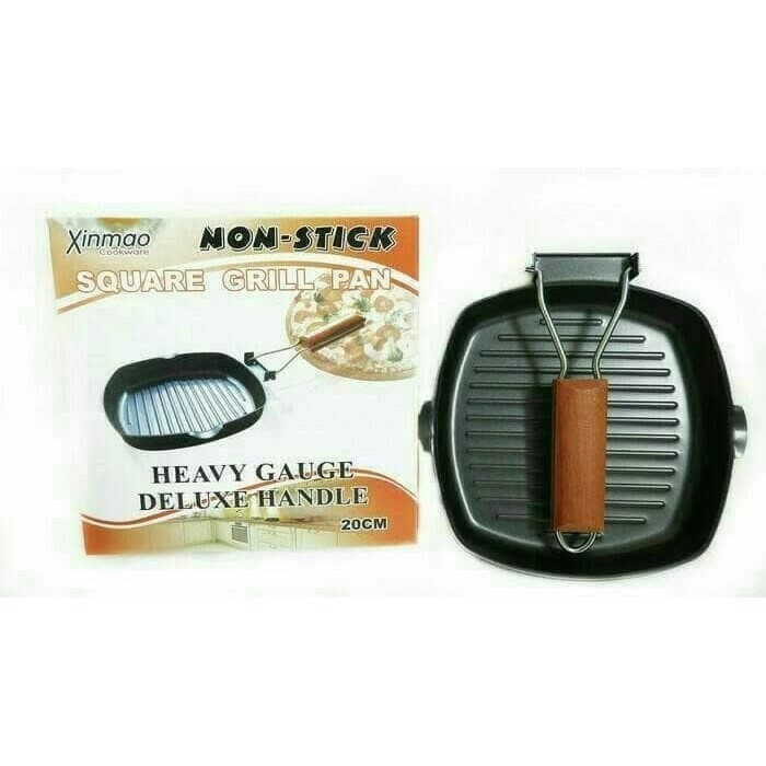Jual Square Grill Pan 20 Cm Teflon Wajan BBQ Bakaran Sate Serbaguna ...