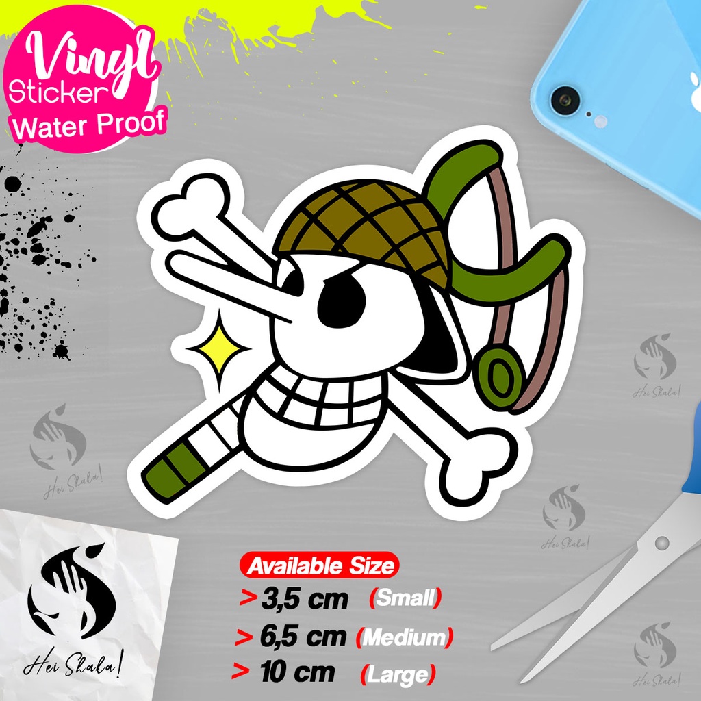 Jual Stiker One Piece Usopp Pirate Flag Logo Sticker Anime Jepang Bahan ...