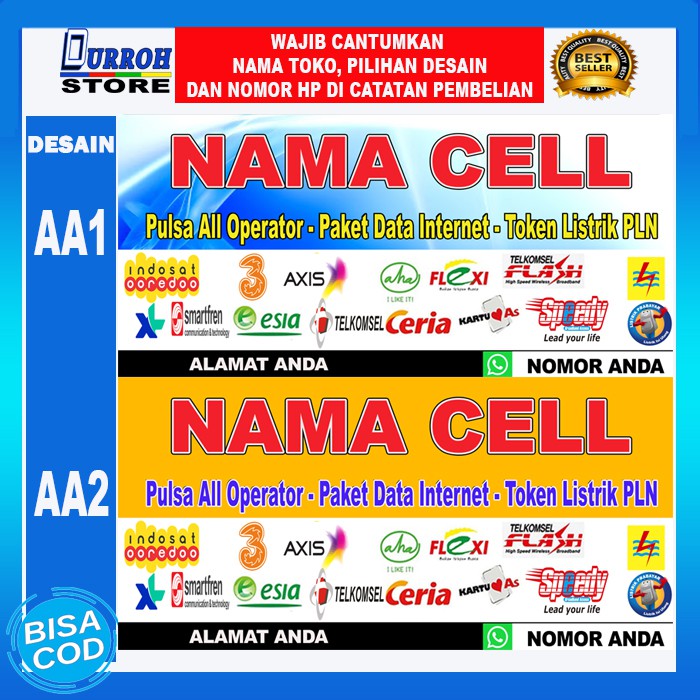 Jual Spanduk / Banner Konter Cell / Celluler Desain 28 | Shopee Indonesia