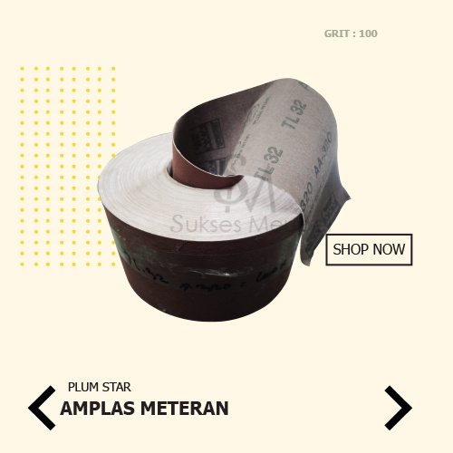 Jual PLUM STAR - 100 AMPLAS MERAH KAIN METERAN PLUM STAR GRIT 100 PROMO ...