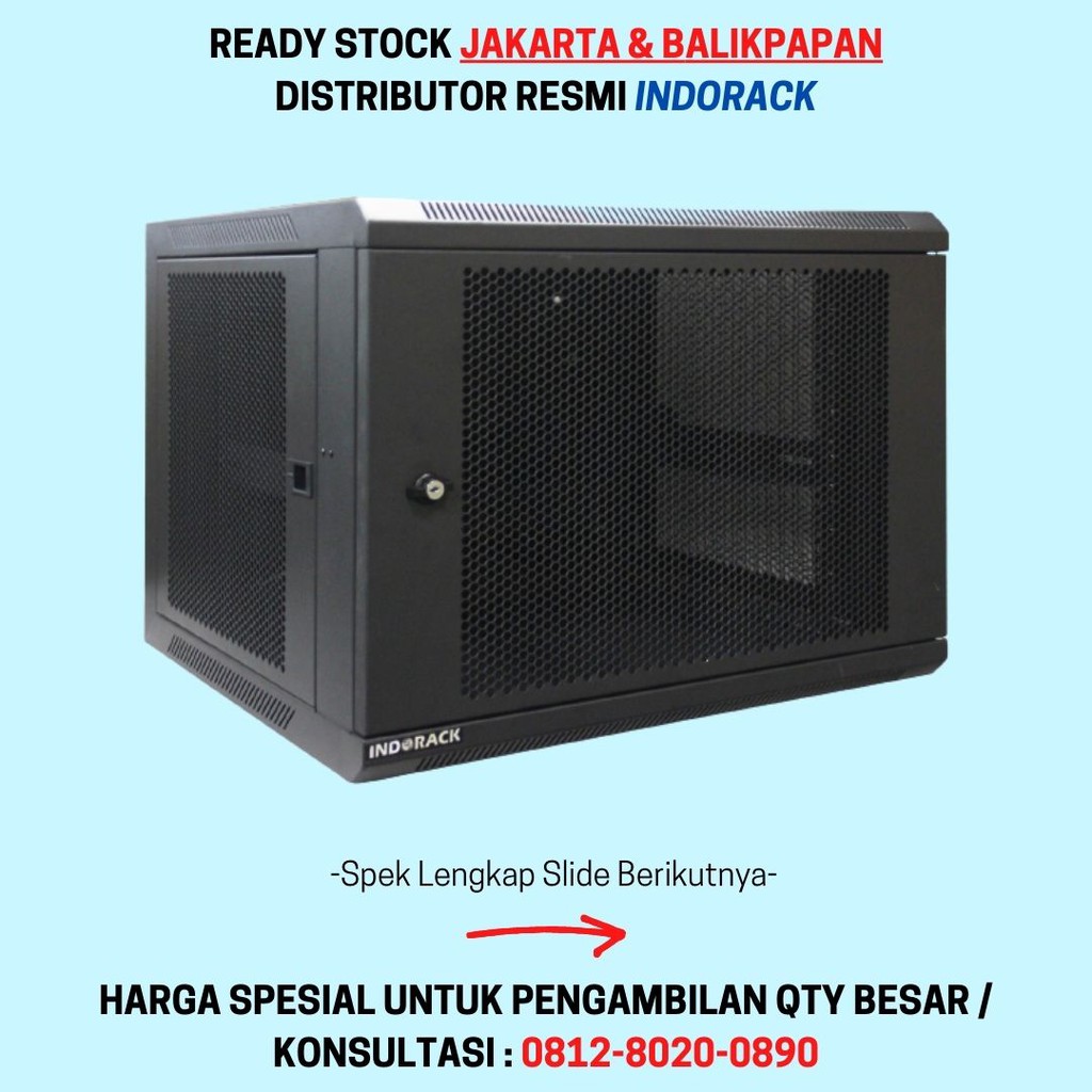 Jual INDORACK WALLMOUNT 8U DEPTH 600MM DOUBLE DOOR - WIP6008D PERFORATE ...