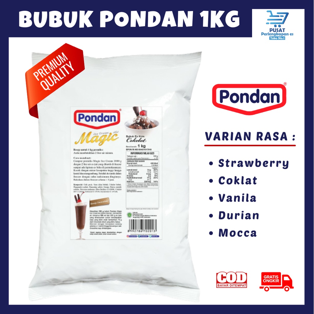 Jual PONDAN BUBUK ES KRIM 1 KG - HARD ICE CREAM - TEPUNG ES KRIM INSTAN ...