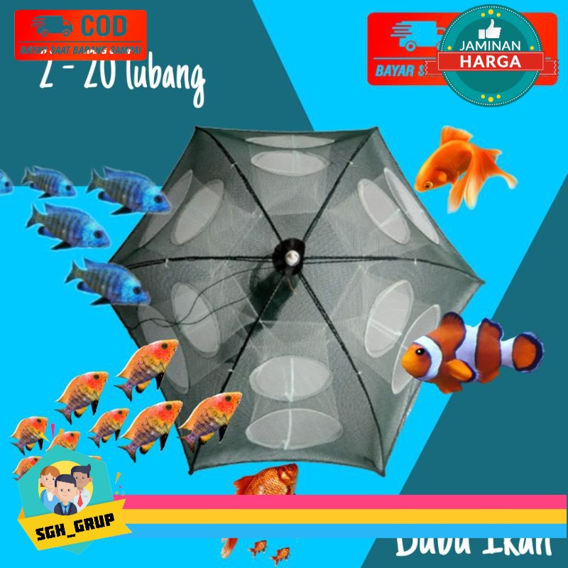 Jual BUBU PAYUNG BUBU LIPAT JEBAKAN IKAN JARING IKAN HEXAGONAL TRAP ...