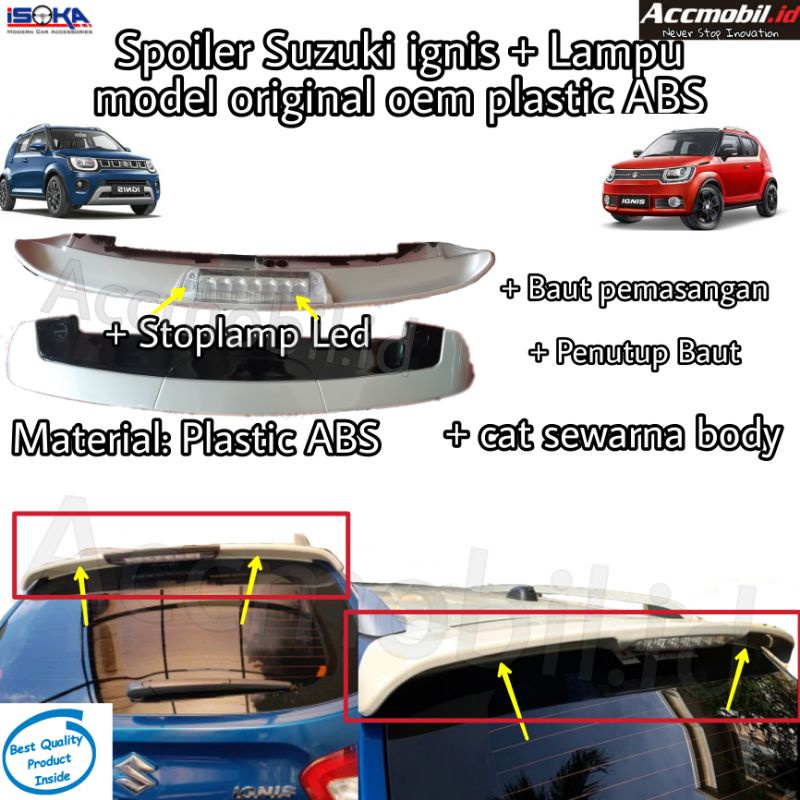 Jual spoiler suzuki ignis plus lampu plastik abs | Shopee Indonesia