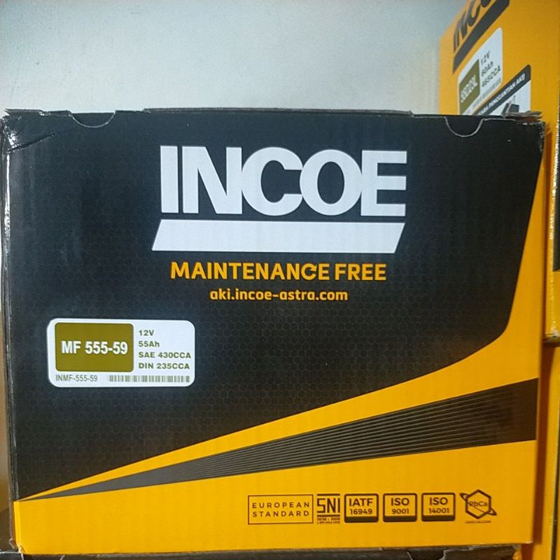 Jual Aki INCOE MF 555-59 12V, 55Ah (20HR) , CCA: 460A (SAE/BCI ...