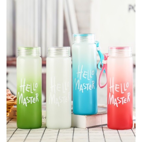Jual Botol Minum Kaca Glass Hello Master 450ML Botol Minum Kaca Korea ...