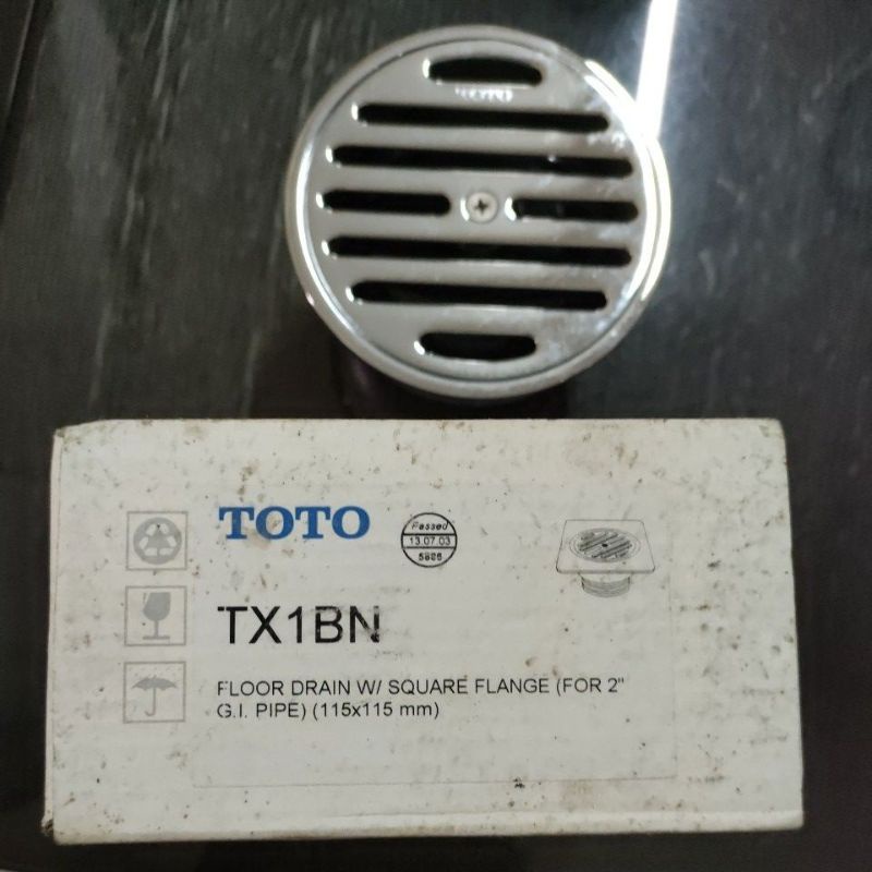 Jual TOTO TX1BN Floor Drain with Square Flange (For 2" Pipe), 115 x 115 ...