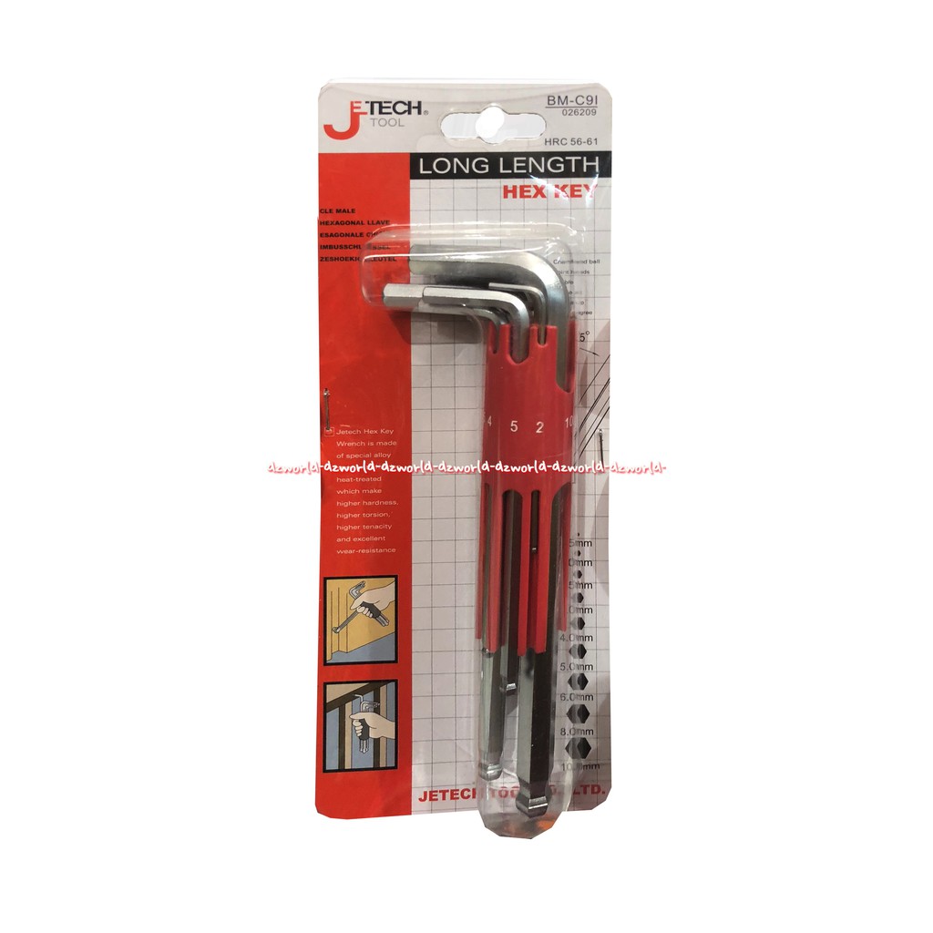 Jual Jetech Extra Long Length Hex Key HRC 56-61 Kunci Inggris BM-C Je ...