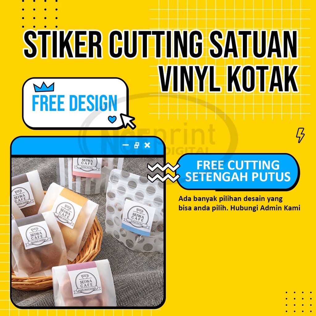 Jual CETAK STIKER KOTAK VINYL *ANTI AIR* STICKER LABEL MAKANAN KOTAK ...