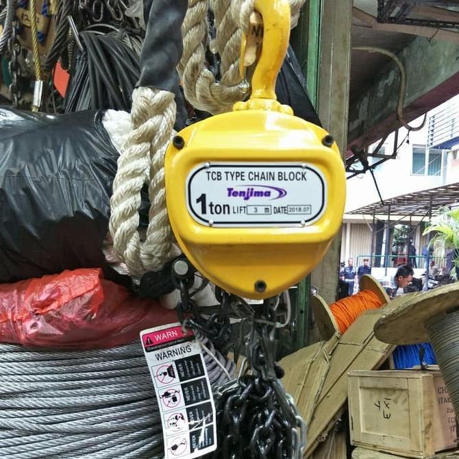 Jual ORIGINAL TAKEL TAKLE CHAIN BLOCK CHAINBLOCK HOIST 1 TON 3 METER ...