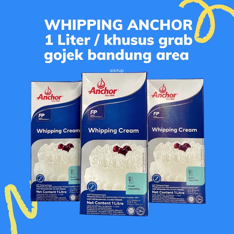Jual Whipped Cream Anchor 1 Liter / Fresh Cream / Whipping Cream ...