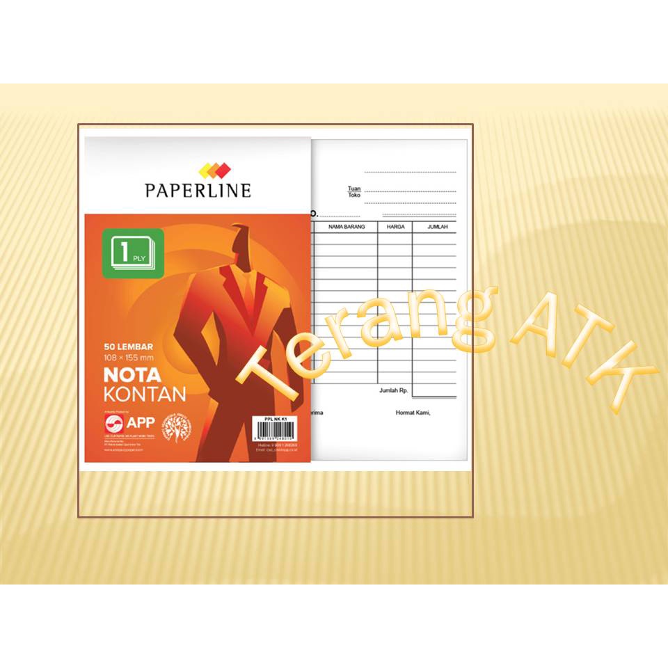 Jual Nota Kontan Besar 1 Ply HVS Merek Paperline [Isi 10 buku] | Shopee ...