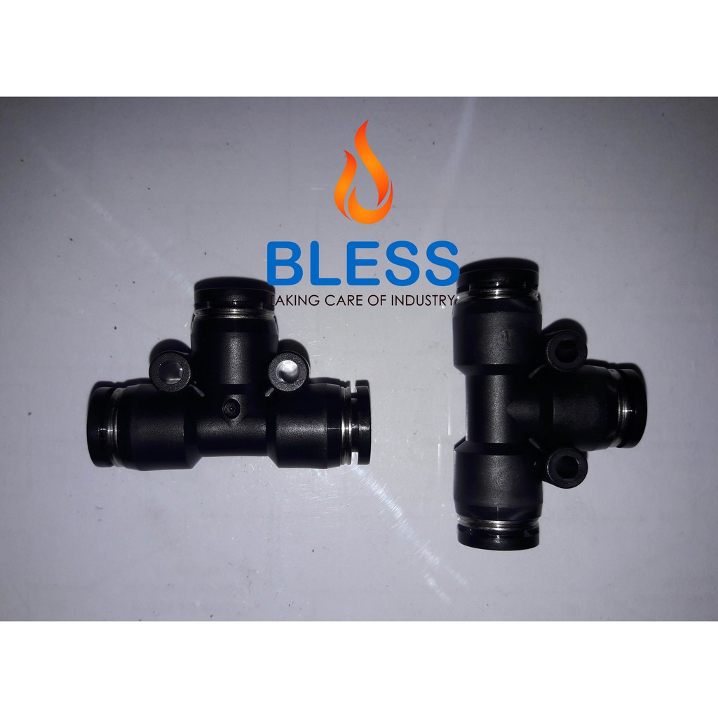 Jual Pneumatic PE6 BLESS T Union Fitting 6mm | Shopee Indonesia