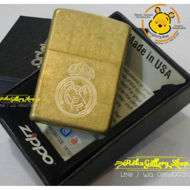 Jual Korek zippo gold real madrid custom grafir club sepakbola real madrid | Shopee Indonesia