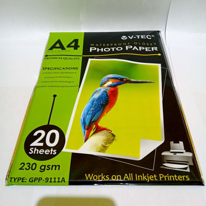 Jual KERTAS FOTO GLOSSY PHOTO PAPER V-TEC 230 GSM | Shopee Indonesia