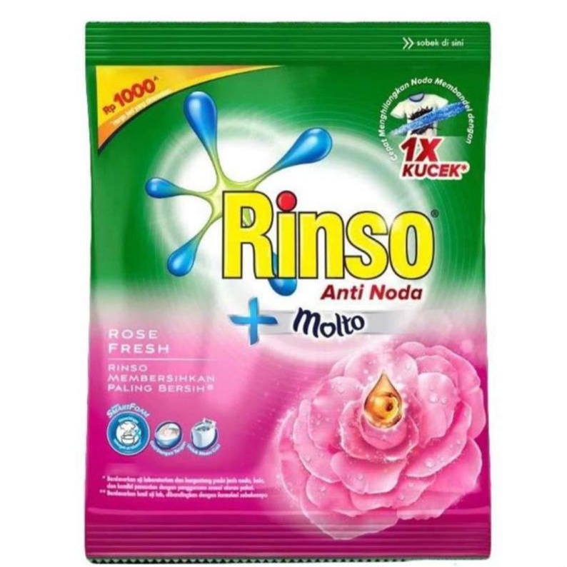 Jual rinso + molto detergen bubuk 44 g 1 renceng isi 6 sachet | Shopee ...