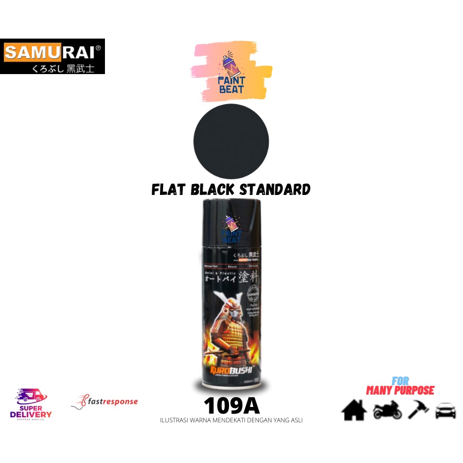 Jual Samurai Paint 109A - Flat Black / Hitam Doff Cat Semprot Samurai ...