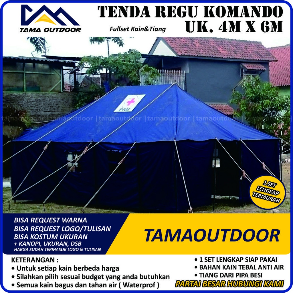Jual Tenda Komando Regu PMI - Ukuran 4M x 6M x 3M Camping Pramuka ...