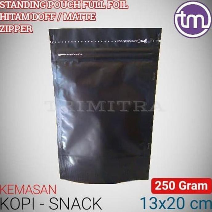 Jual Kmw 9 Standing Pouch Super Hitam 250Z Doff Plastik Klip Kemasan ...