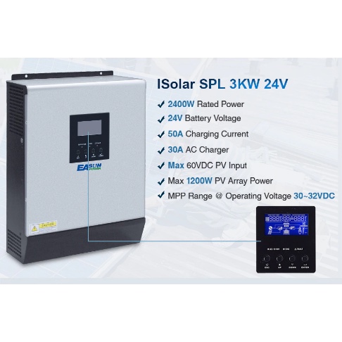 Jual POWER Solar Inverter 3KVA 2400W 24V EASUN SPL-3K | Shopee Indonesia