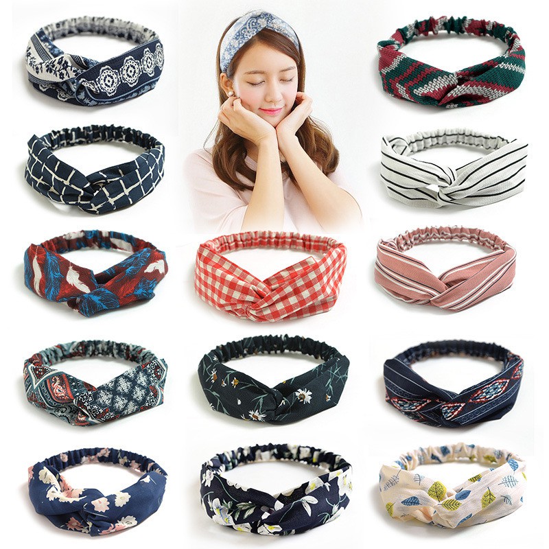 Jual PILIH MOTIF PREMIUM BANDANA SIMPUL TWIST ELASTIS ALA KOREA WANITA ...