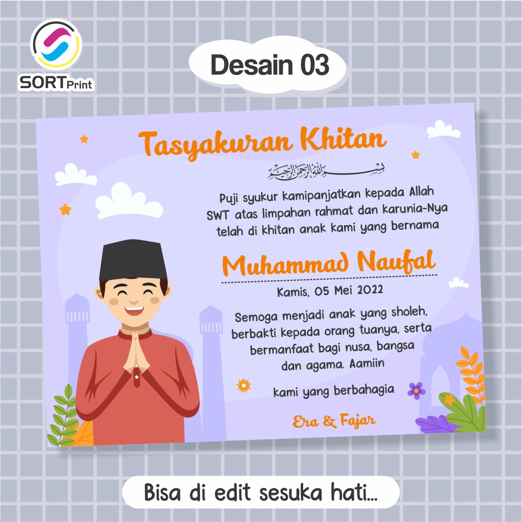 Jual Stiker/ Label Syukuran Khitanan - Tasyakur Walimatul Khitan ...